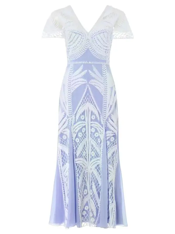 TEMPERLEY LONDON Giselle Embroidered Maxi Dress - Blue