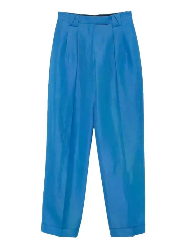 Versace Pleated Straight-leg Trousers - Blue