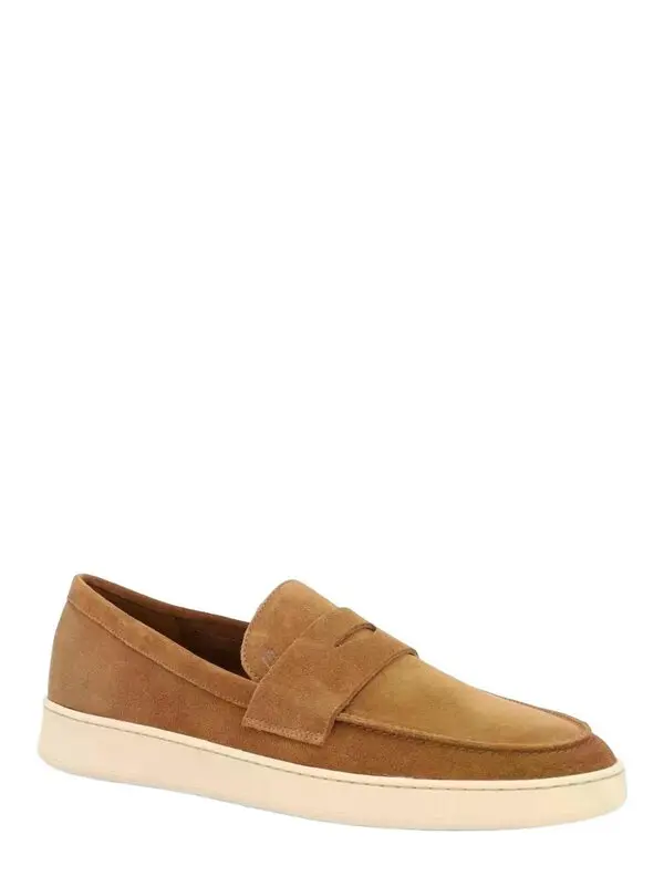 FRAU Saddle-detail Suede Loafers - Brown
