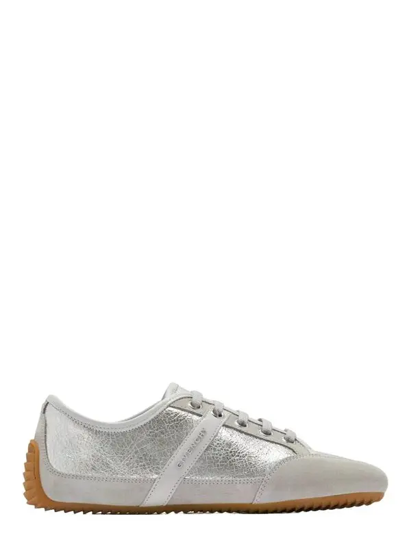 Givenchy Slim Metallic-effect Panelled Lace-up Sneakers - Silver
