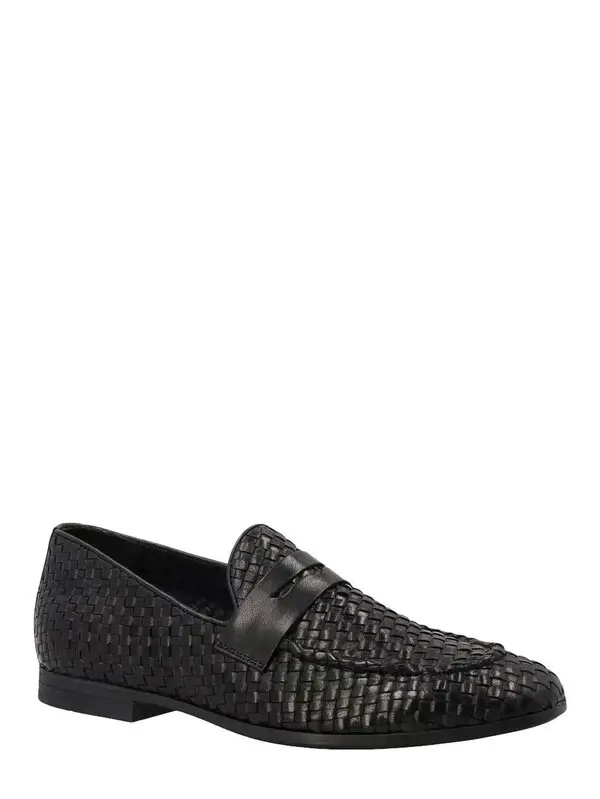 FRAU Woven-leather Saddle Loafers - Black