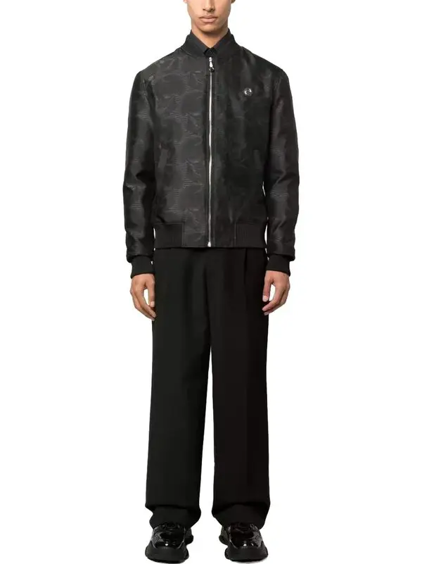 Philipp Plein Graphic Print Acetate Bomber Jacket - Black