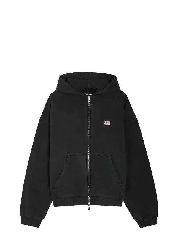 COLE BUXTON Logo-patch Zip-up Hoodie - Black