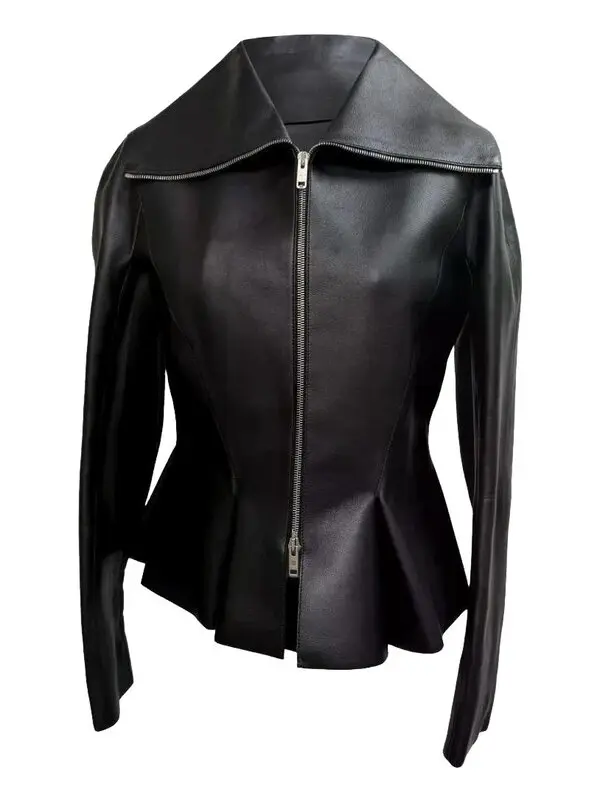 Givenchy Peplum Leather Jacket - Black