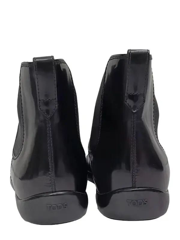 TOD'S Patent Leather Slip-on Ankle Boots - Black