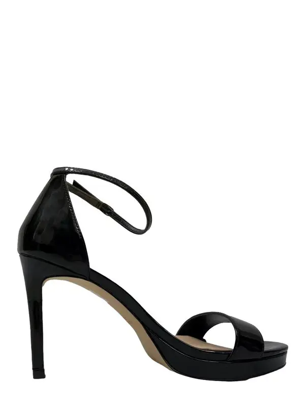 STUART WEITZMAN Patent Leather Platform Sandals - Black