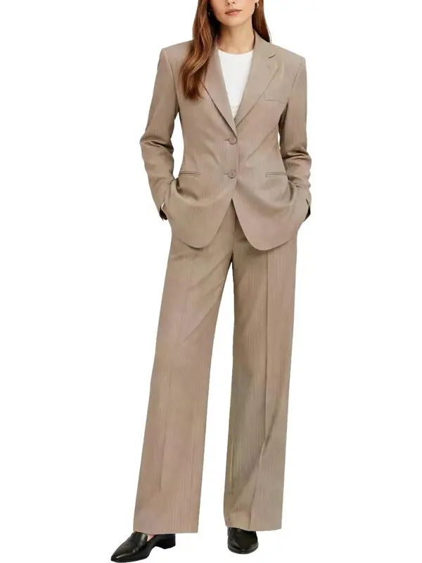 ROOM76 Pinstripe Pattern Suit - Neutrals
