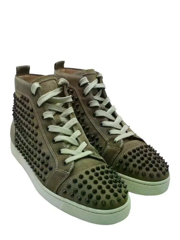 CHRISTIAN LOUBOUTIN Louis Spikes High-top Sneakers - Brown