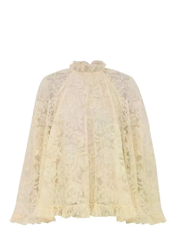 Zimmermann Carousel Ruffled Lace Blouse - White