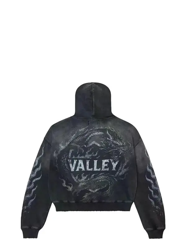 VALE FOREVER Serpent Faded-effect Hoodie - Black