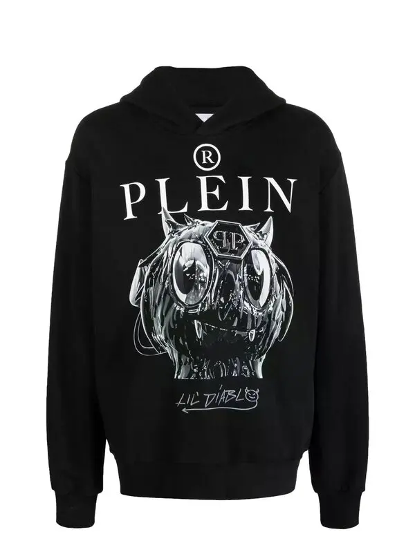 Philipp Plein Graphic-print Pullover Hoodie - Black