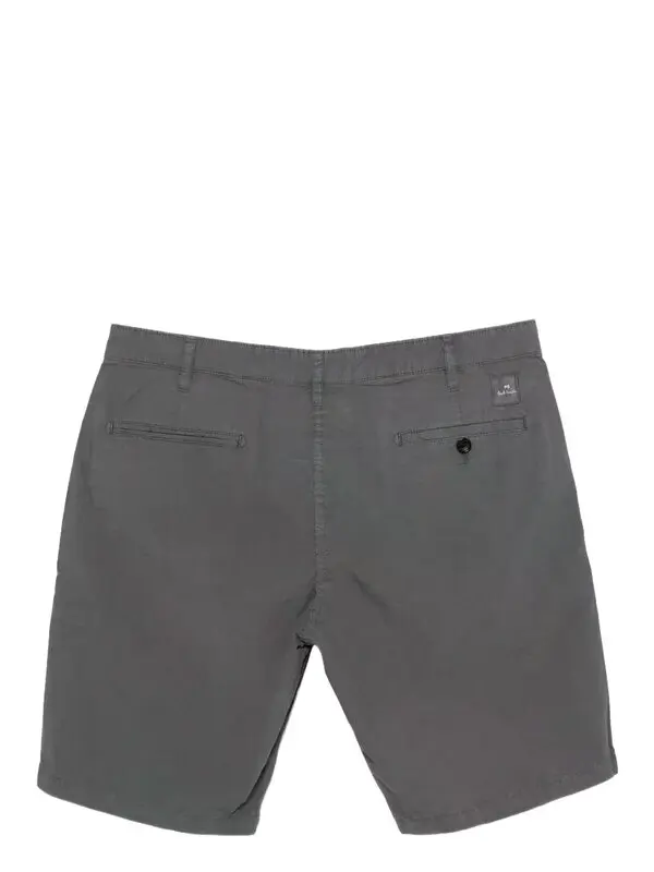 Paul Smith Dark Cotton Shorts With Logo Patch - Grey