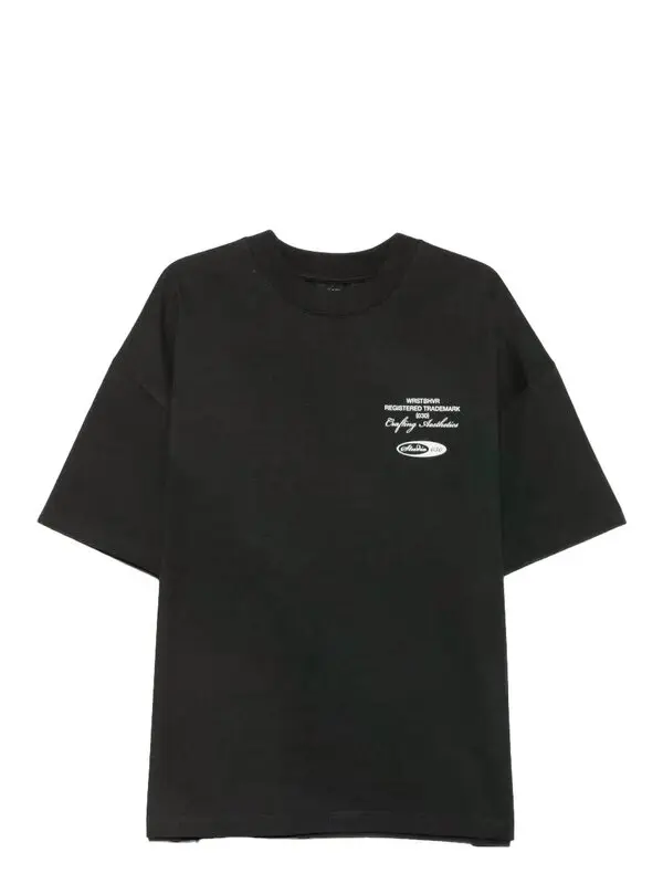 WRSTBHVR Studio V13 Logo-print Drop-shoulder T-shirt - Black