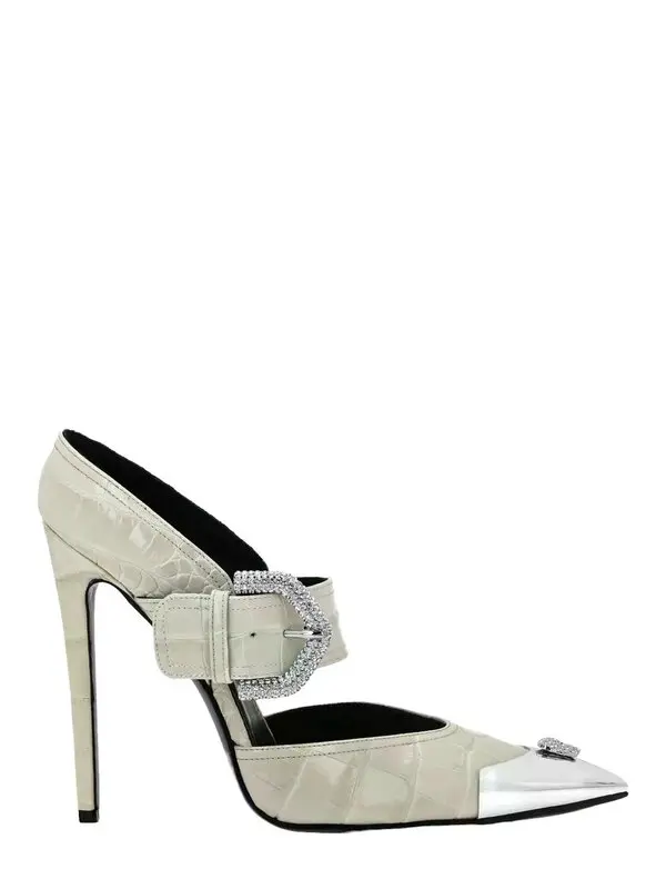 Philipp Plein Crocodile-embossed Heeled Pumps - Neutrals