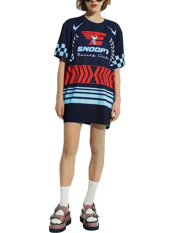 Essentiel Antwerp Peanuts Graphic Print Oversized T-shirt - Blue