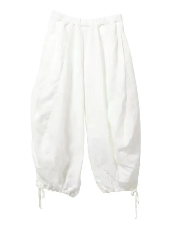 Comme Des Garçons Drawstring-cuff Balloon Trousers - White