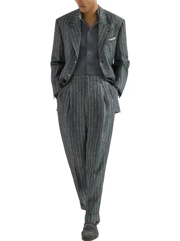Brunello Cucinelli Mandarin-collar Garment-dyed Shirt - Grey