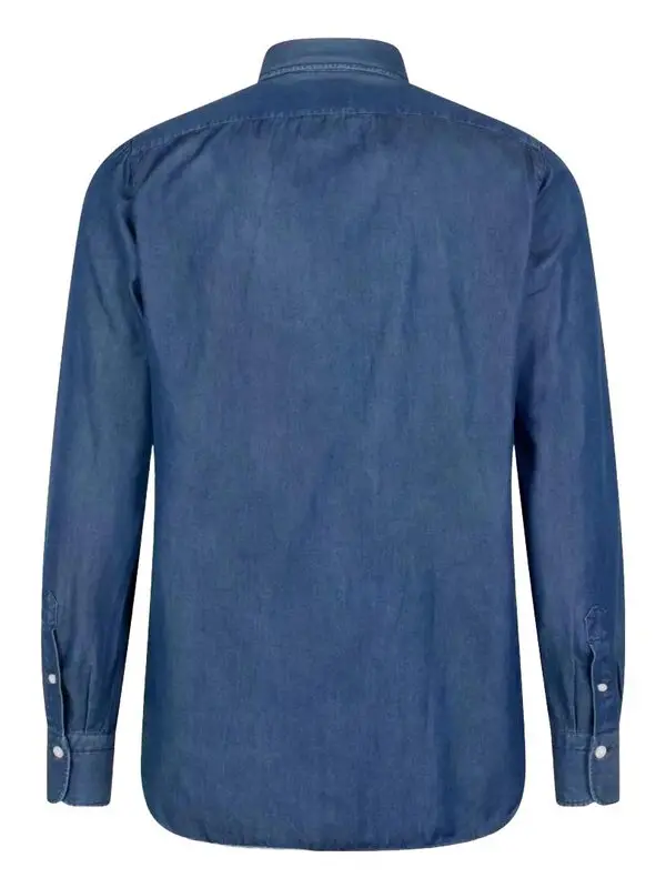 FINAMORE 1925 Spread-collar Shirt - Blue