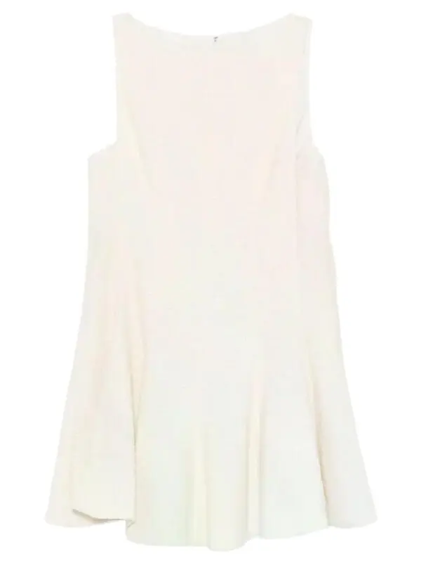 Khaite Sleeveless Boat Neck Textured Dress - Neutrals