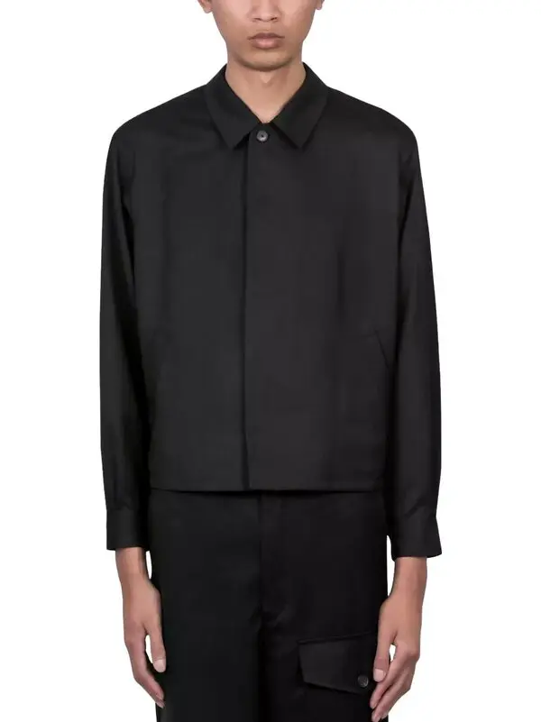 Auralee Wool Shirt Jacket - Black