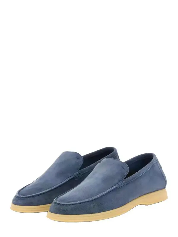 Boggi Milano Aria Suede Leather Loafers - Blue