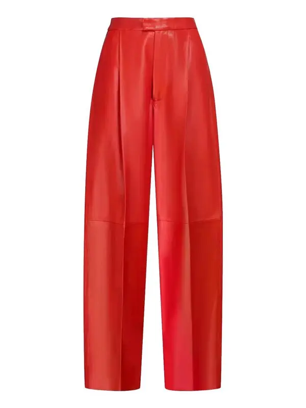 Marni Tailored Leather Trousers - Red