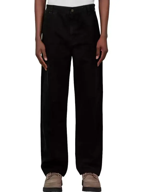 ONE OF THESE DAYS Logo-patch Straight-leg Trousers - Black
