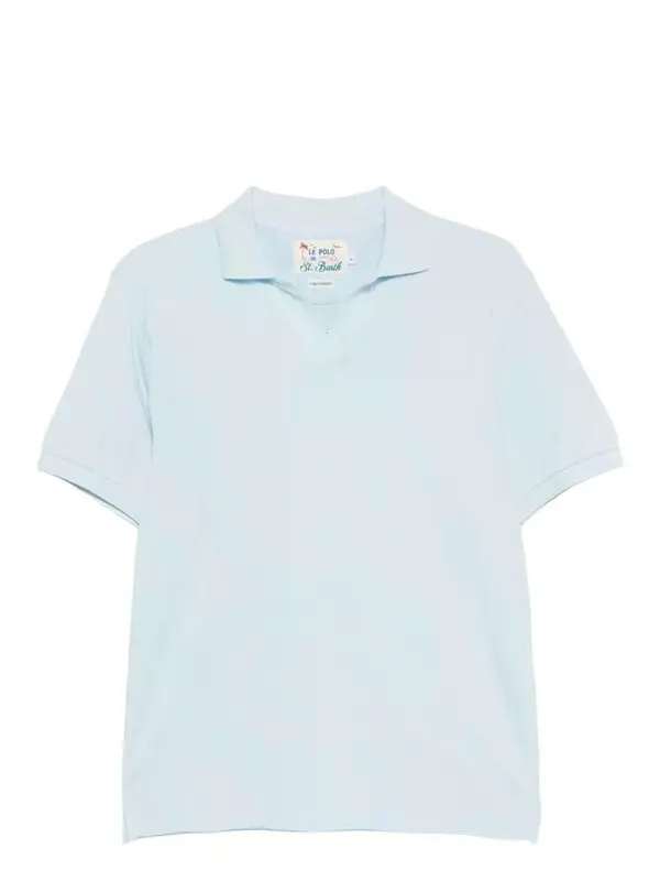 MC2 SAINT BARTH Charles V-neck Logo-embroidered T-shirt - Blue