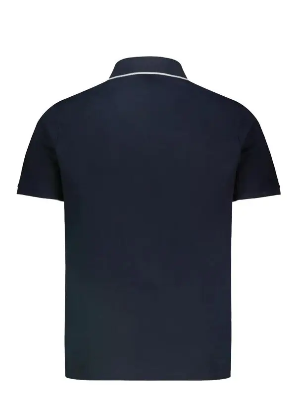 Paul & Shark Tipped-trim Logo-patch Polo Shirt - Blue