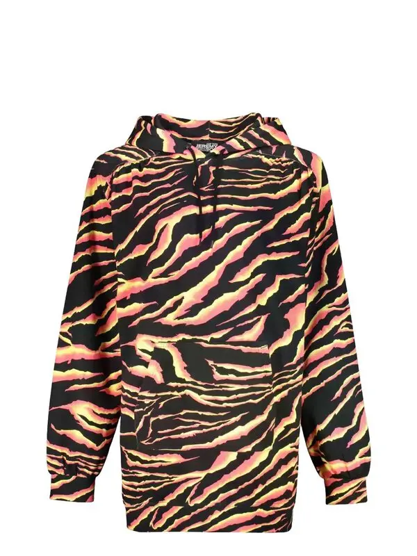 Jeremy Scott Striped Cotton Hoodie - Black