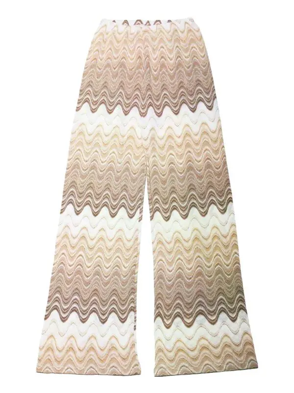 MC2 SAINT BARTH Amalia Chevron-knit Trousers - Neutrals