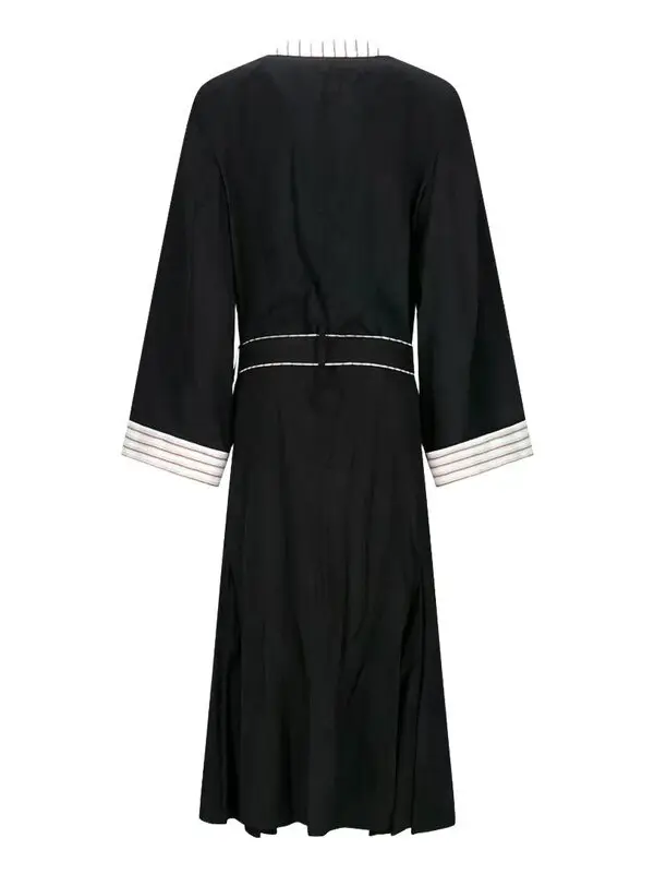 Attico Floral Jacquard Trench Coat - Black