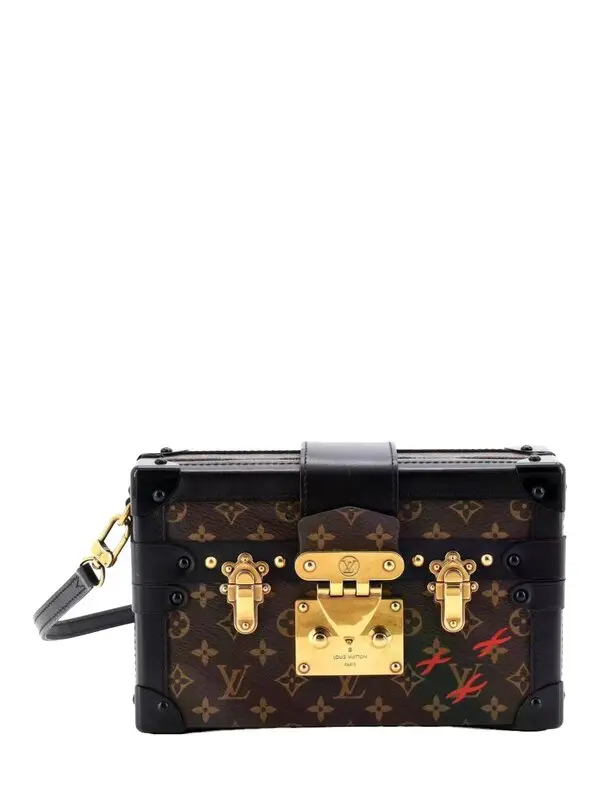 LOUIS VUITTON Petite Malle Handbag Monogram Canvas Clutch Bag - Brown