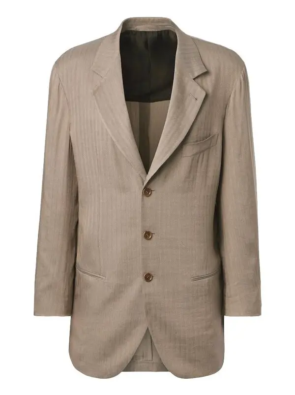Giorgio Armani Archivio Herringbone Blazer - Brown