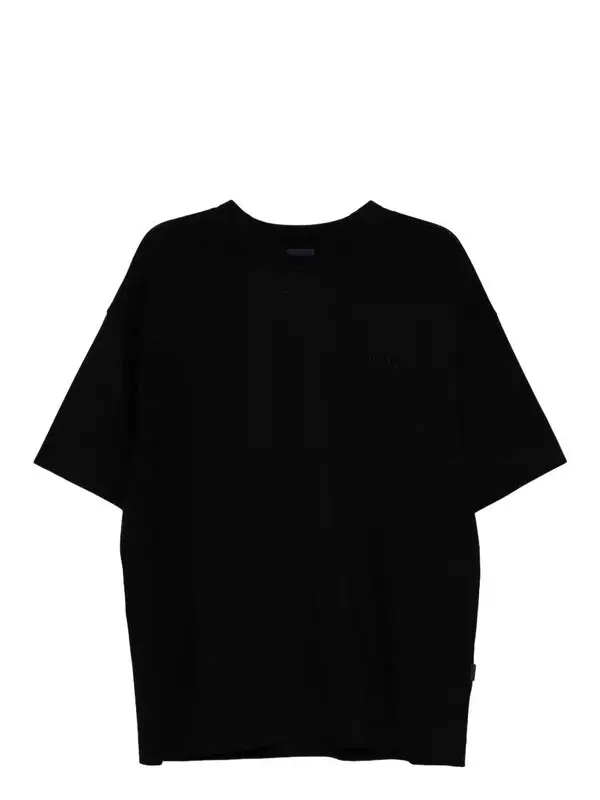 JUUN.J Logo-embroidered Dropped-shoulder T-shirt - Black