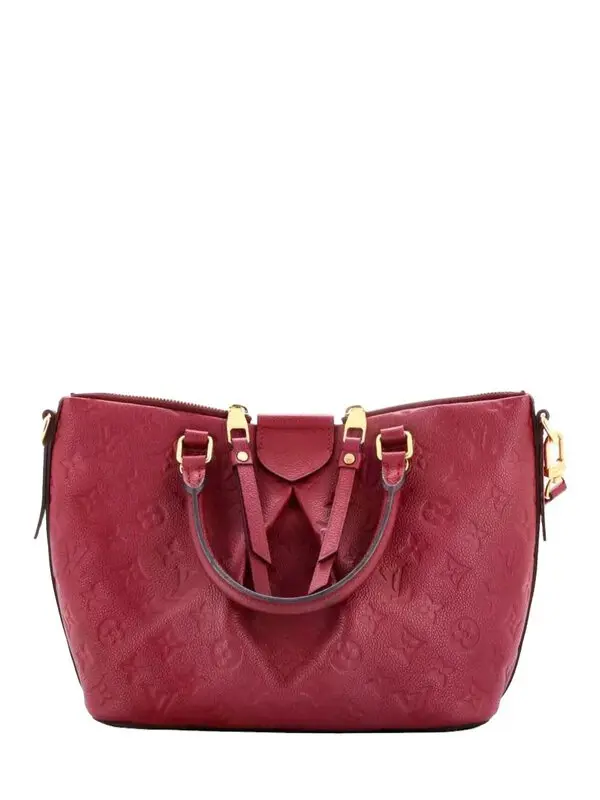 LOUIS VUITTON Monogram Empreinte Leather Pm Satchel - Red