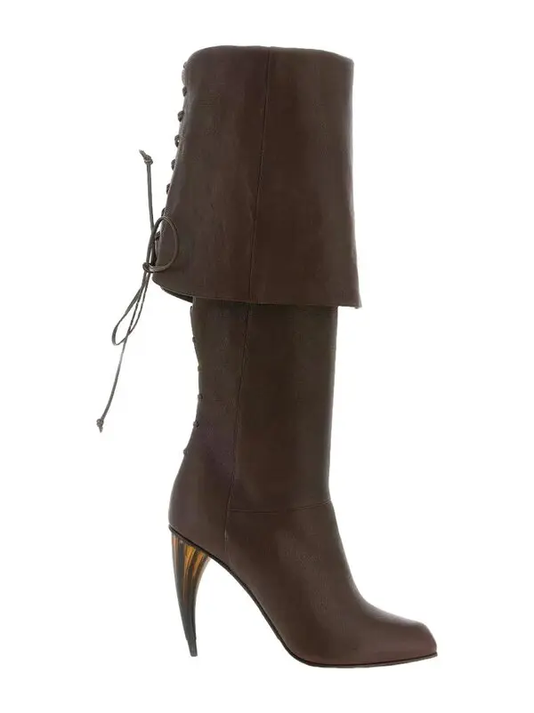 Alexander McQueen Horn-heel Knee-high Boots - Brown