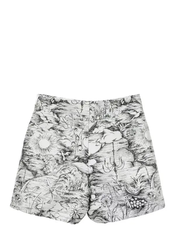 Shiatzy Chen Fête Of Petal Jacquarded Shorts - Grey