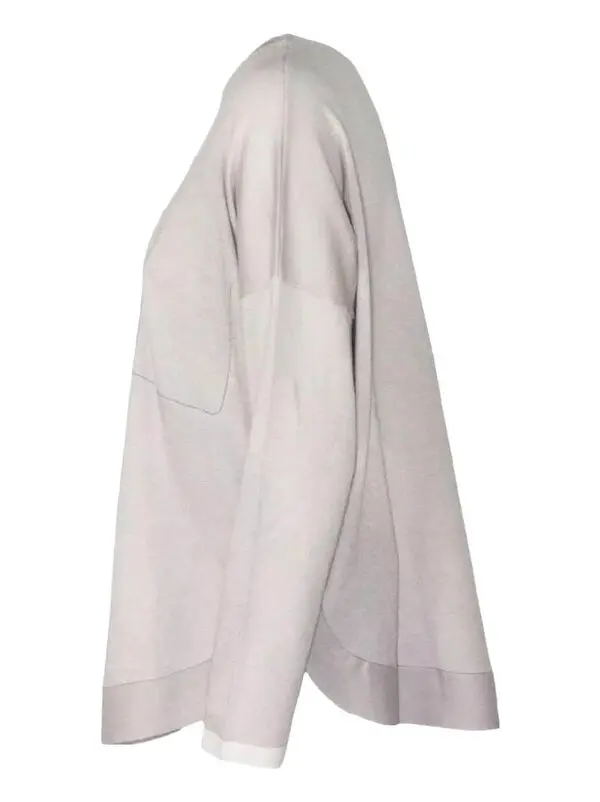 PUROTATTO Patch Pocket Round Neck Sweater - Neutrals