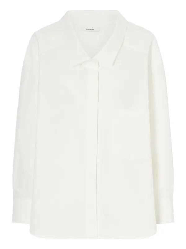Givenchy Cotton Poplin Shirt With Wide Collar - White