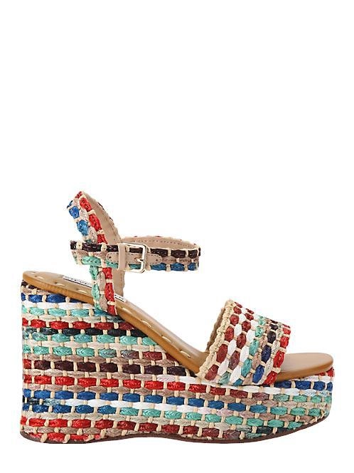Steve Madden Saucie Heeled Raffia Wedges - Mult/other