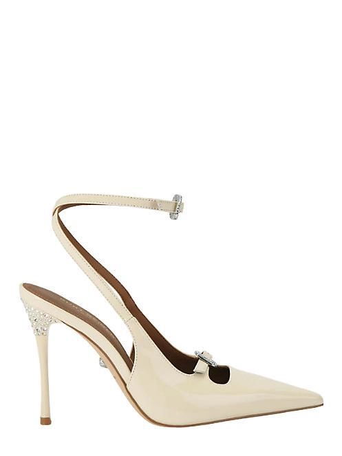 Kurt Geiger Buckle Point Patent Leather Courts - Bone