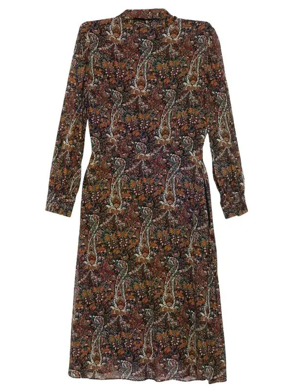 Saint Laurent Paisley Print Midi Dress - Multicolour