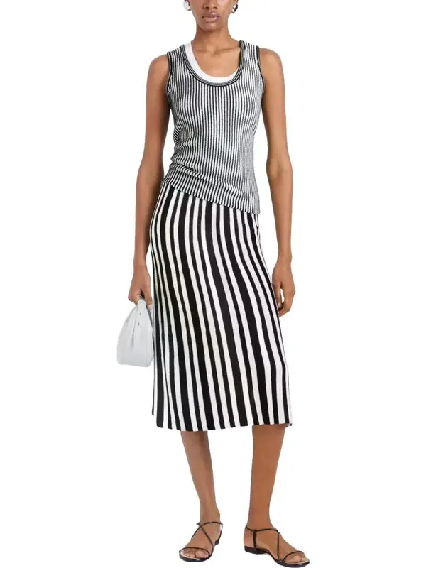 Proenza Schouler White Label Isley Ribbed-knit Midi Skirt - Black