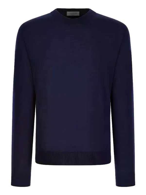 Canali Crew Neck Long Sleeve Sweater - Blue