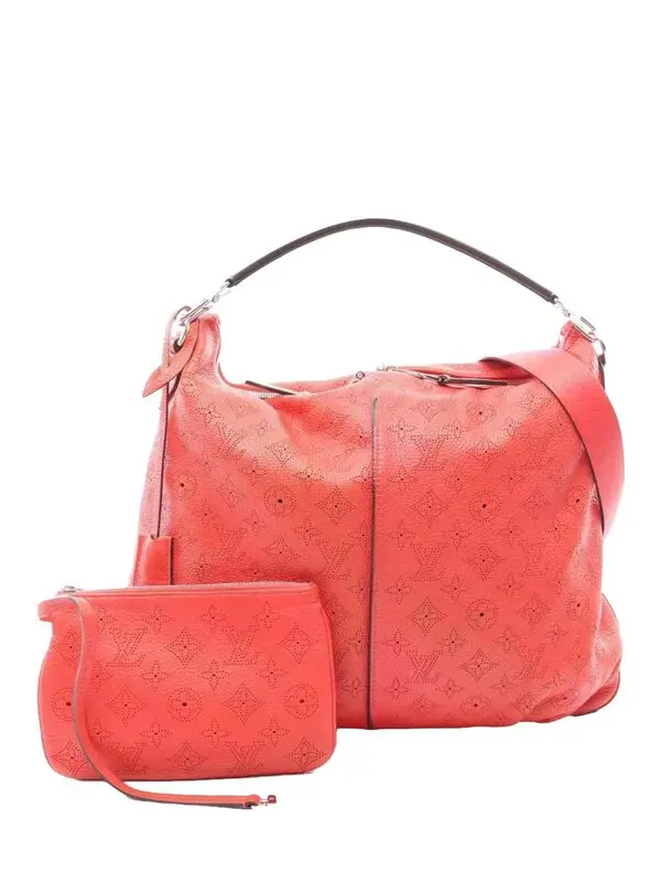 LOUIS VUITTON Monogram Mahina Selene Mm Satchel - Red