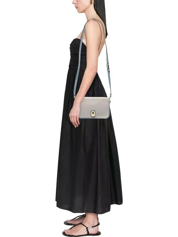 Loewe Bicolor Leather Flap Crossbody Bag - Grey