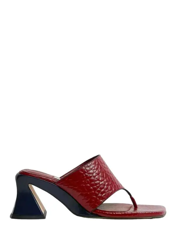 MIISTA Ernie Leather Heeled Sandals - Red
