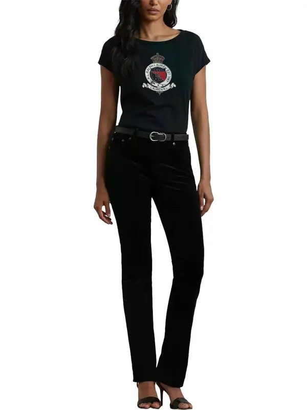 Ralph Lauren Crest Patch Cap Sleeve T-shirt - Black