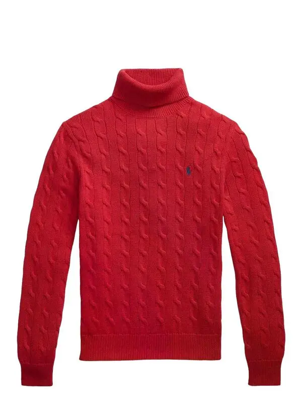 Polo Ralph Lauren Cable Knit Roll Neck Sweater - Red